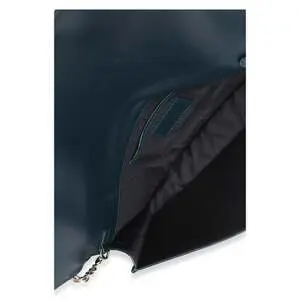Dior Patent Cannage Lady Clutch With Chain - Blue