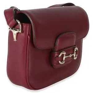 Gucci Soft Calfskin Horsebit 1955 Shoulder Bag - Red
