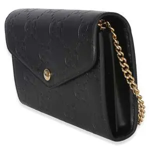 Gucci Calfskin Gg Debossed Chain Wallet