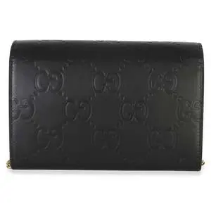 Gucci Calfskin Gg Debossed Chain Wallet