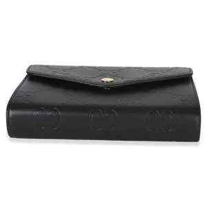 Gucci Calfskin Gg Debossed Chain Wallet