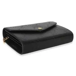 Gucci Calfskin Gg Debossed Chain Wallet