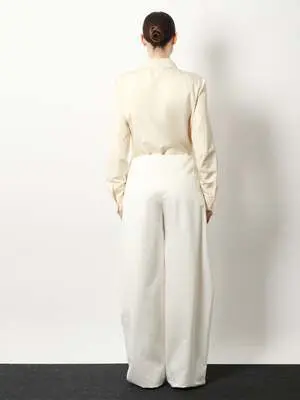 THE ROW Galileo Cotton And Silk Trousers - Beige