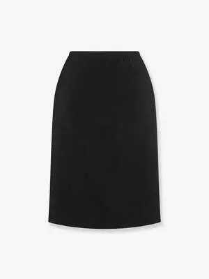 THE ROW Ivera Stretch Silk Skirt - Black