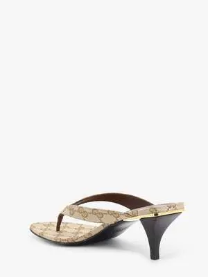 Gucci Vittoria Gg Fabric Flip Flops