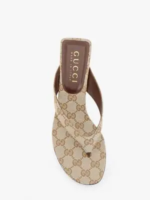 Gucci Vittoria Gg Fabric Flip Flops