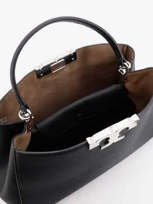 Tory Burch Eleanor Leather Shoulder Bag - Black