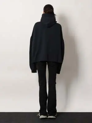Balenciaga Cropped Cotton Logo Hoodie