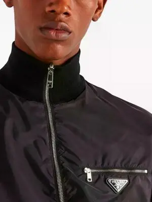 Prada Zip-up Ribbed Knit Jacket