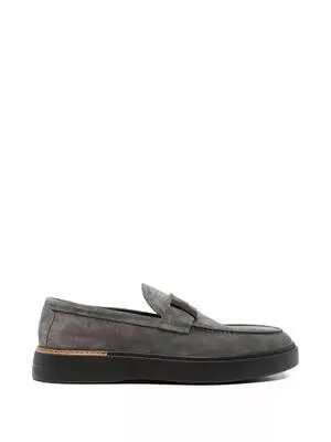 JOHN HARRISON Logo Plaque Suede Loafers