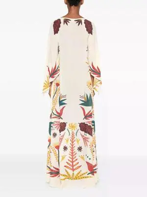 Etro Graphic Print Cape Sleeve Maxi Dress