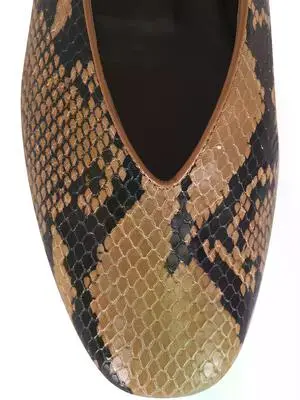 Le Monde Beryl Snake-effect Leather Ballet Flats