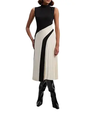 Karen Millen Colour Block High Neck Midi Dress