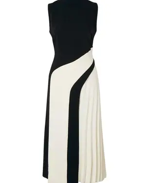 Karen Millen Colour Block High Neck Midi Dress