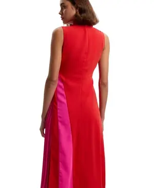 Karen Millen Colour Block High Neck Midi Dress