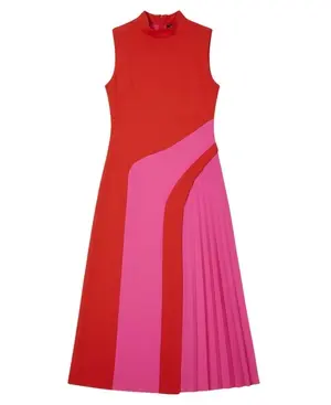 Karen Millen Colour Block High Neck Midi Dress