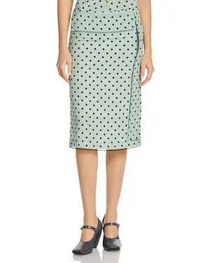 Marni Polka Dot Pencil Skirt - Mint