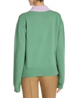 Marni Cashmere Long Sleeve Polo Sweater