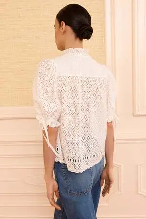 Ulla Johnson Alouette Cotton Broderie Anglaise Top - Pristine