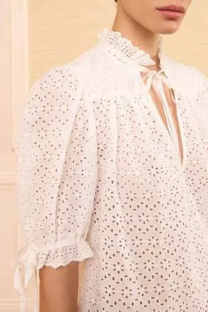 Ulla Johnson Alouette Cotton Broderie Anglaise Top - Pristine