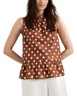 PHASE EIGHT Peplum Polka Dot Blouse