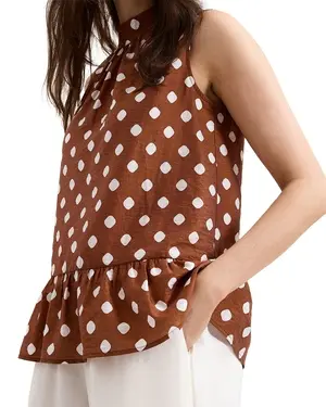 PHASE EIGHT Peplum Polka Dot Blouse