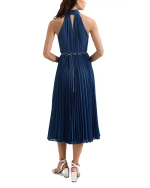 PHASE EIGHT Pleated Midi Dress With Halterneck