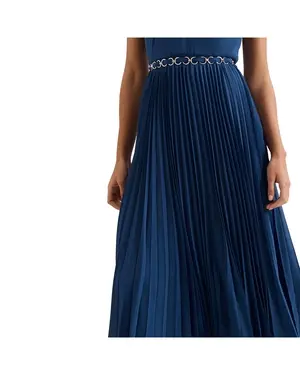 PHASE EIGHT Pleated Midi Dress With Halterneck