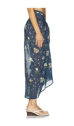 Agua Bendita Floral Print Midi Skirt