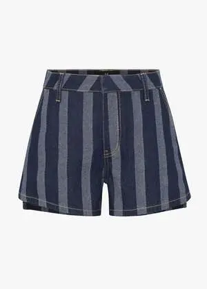 TT STUDIOS Amy Short In Striped Denim - Ventnor Ave.