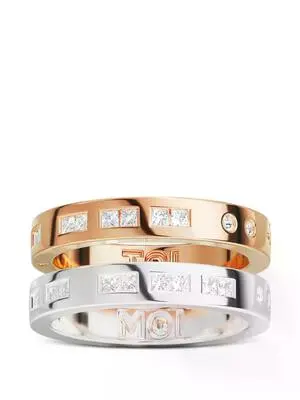 APM MONACO Duo Morse Toi Et Moi Rings - Silver