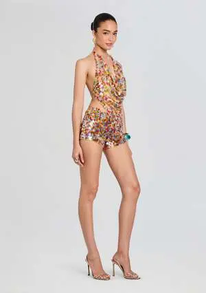 Retrofete Mistral Sequin Cowl Neck Top