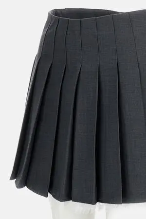 SELF-PORTRAIT Pleated Mini Skirt - Grigio