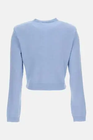 SELF-PORTRAIT Floral Embellished Knit Cardigan - Sky Blue