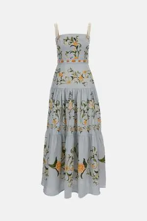 Agua Bendita Lima Valle Long Dress - Sky Blue