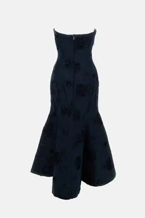 ROTATE BY BIRGER CHRISTENSEN Midi Dress With 3d Flowers