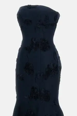 ROTATE BY BIRGER CHRISTENSEN Midi Dress With 3d Flowers