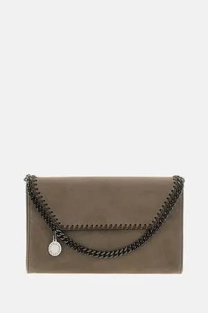 Stella McCartney Falabella Alter Suede Shoulder Wallet - Grey