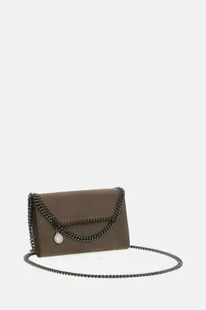 Stella McCartney Falabella Alter Suede Shoulder Wallet - Grigio