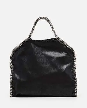 Stella McCartney Stella McCartney Falabella 3 Chains Eco Shaggy Deer Foldable Tote Bag Nero