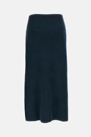 Erdem Knitted Midi Skirt With Floral Embroidery - Verde
