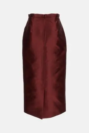 Erdem Midi Pencil Skirt With Mikado Embroidery - Rosso