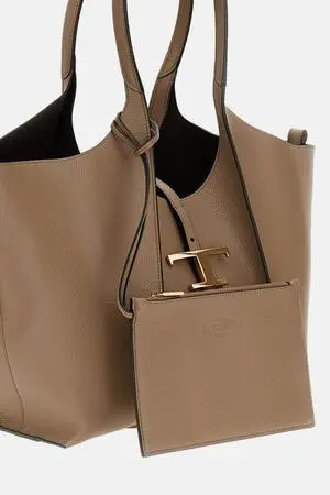 TOD'S T Timeless Small Shopping Bag In Leather - Brown