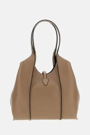 TOD'S T Timeless Small Shopping Bag In Leather - Brown