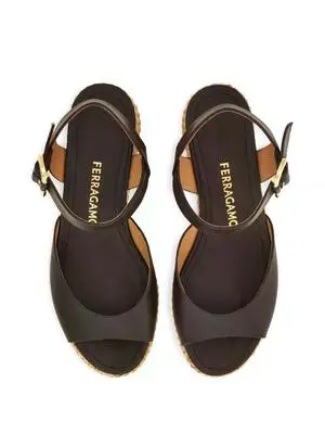FERRAGAMO Gancini Platform Sandals - Black