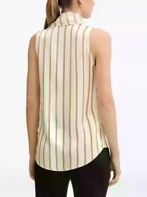 SIMONA CORSELLINI Striped Scarf Detail Sleeveless Blouse