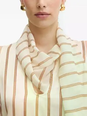 SIMONA CORSELLINI Striped Scarf Detail Sleeveless Blouse