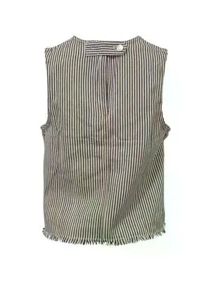 ALEXANDER WANG Pinstripe Raw-edge Top