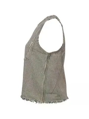 ALEXANDER WANG Pinstripe Raw-edge Top