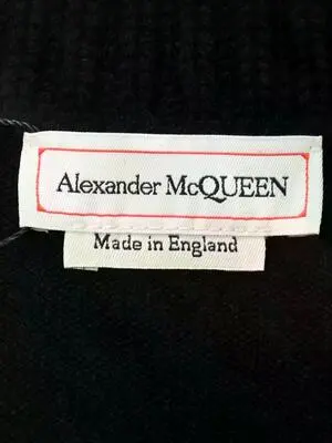 Alexander McQueen Wool Ribbed Wide V-neck Sweater